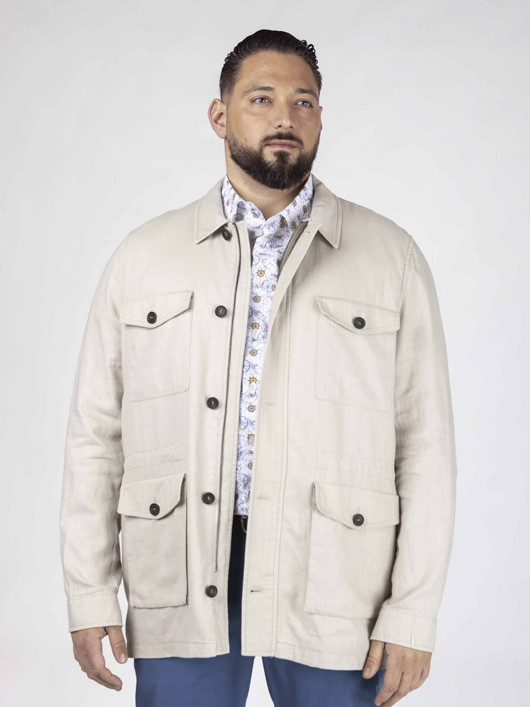 Saharienne En Lin Beige Capel Grande Taille homme grande taille ...