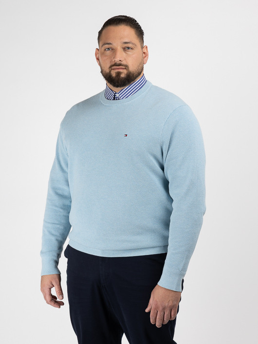 Pull Texture Bleu Ciel Tommy Hilfiger Grande Taille bleu ciel homme grande taille - Capelstore