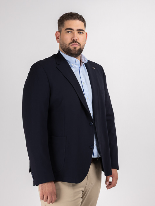 Veste Seersucker Bugatti Grande Taille marine homme grande taille ...