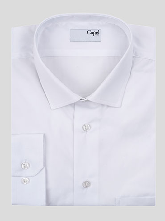 Chemise 100% coton Dobby blanche homme grande taille | Capel